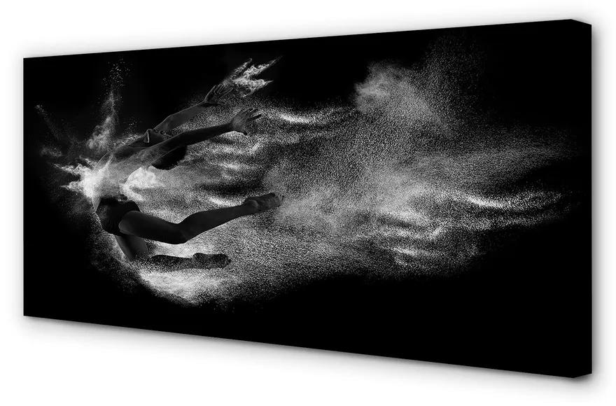Obrazy na plátně Žena baletní kouřové šedé pozadí 125x50 cm