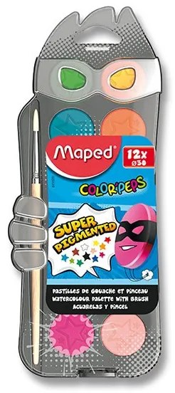 Maped Color’s Peps Vodové barvy, průměr 30 mm, 12 barev