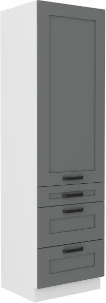 Kuchyňská skříňka LUNA 60 DKS-210 3S 1F korpus: bílá, barva dvířek: šedá DUST