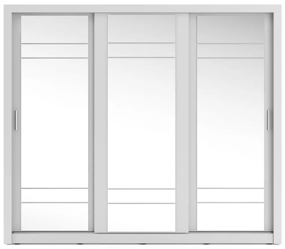 Šatní skříň 02 ARTI 250 bílá zrcadlo