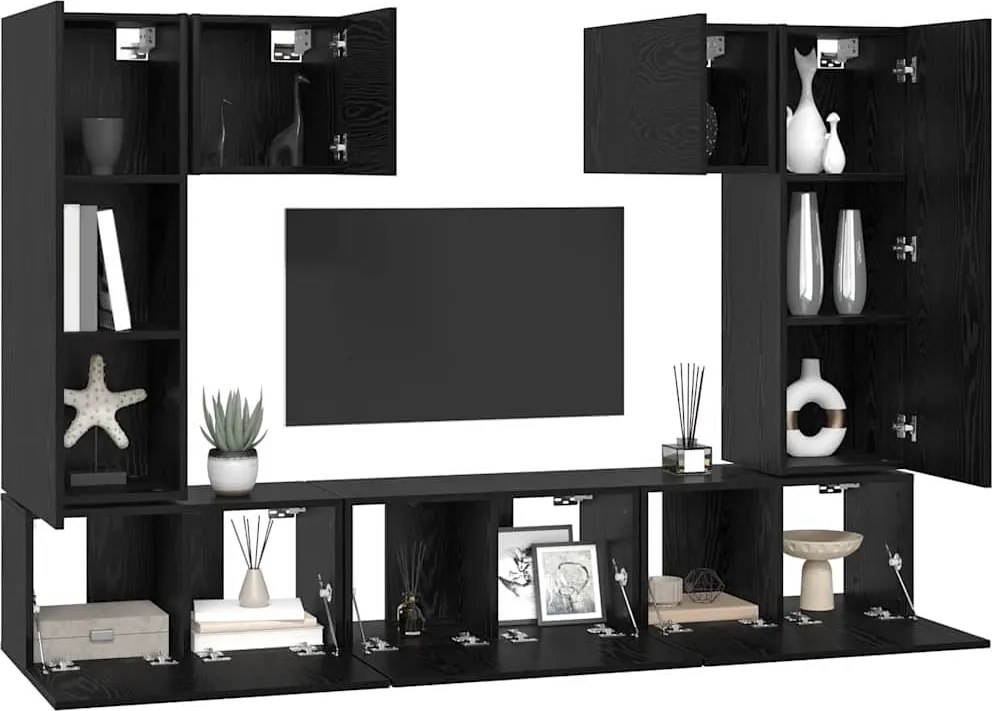 Sestava TV skříněk 7 ks Černý dub Kompozitní dřevo 3393136