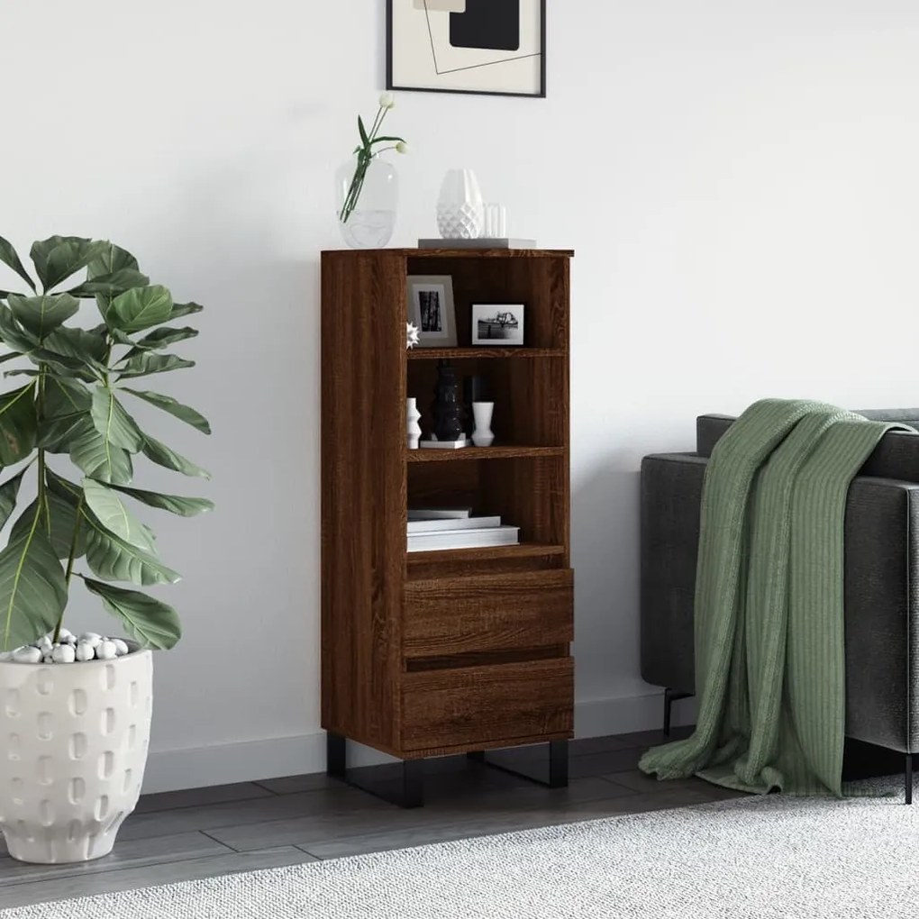 vidaXL Skříň highboard 40 x 36 x 110 cm kompozitní dřevo [831522] Barva: hnědý dub