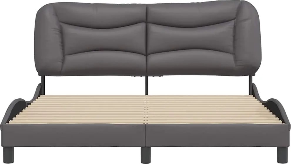 Rám postele bez matrace Hvar šedý 160x200 cm umělá kůže 3208012