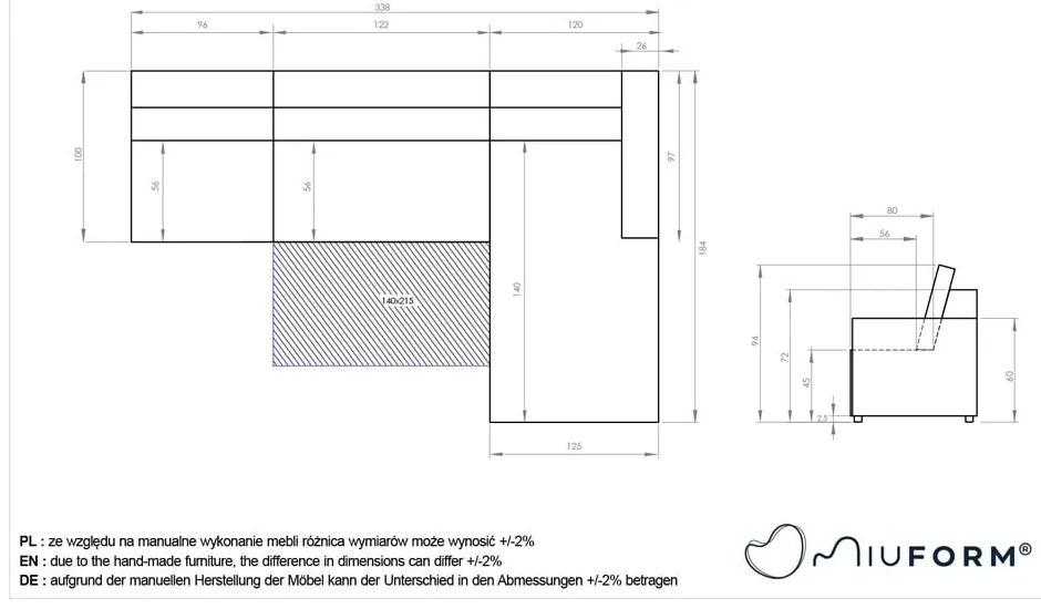 Béžová rozkládací modulární rohová pohovka s úložným prostorem (pravý roh) Lulu – Miuform