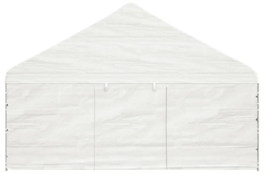 Altán se střechou bílý 5,88 x 2,23 x 3,75 m polyethylen,  362633