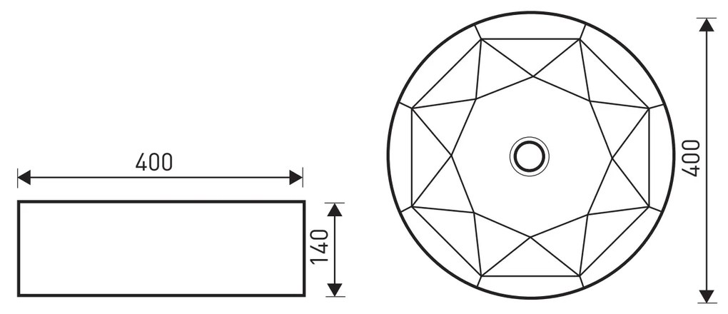 Novoterm Keramické umyvadlo na desku NV-KR-57 bílé