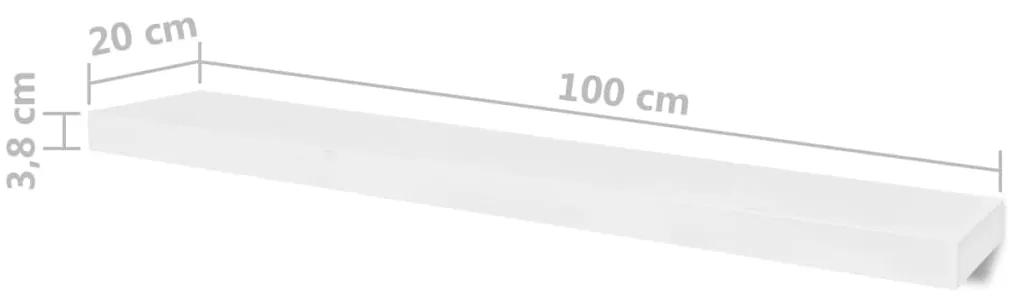 Nástěnná police 4 ks - bílá | 100 cm