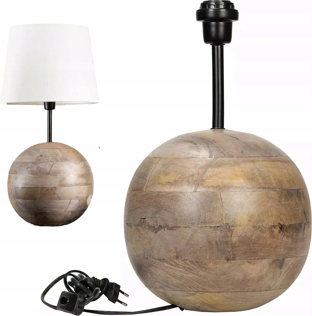 Stolní Lampa Mangové Dřevo E27 Boho do obývacího pokoje ložnice noční 42 cm