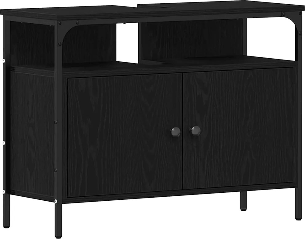 Koupelnové umyvadlové jednotky 3 ks Černá 80 x 30 x 60 cm 3334399