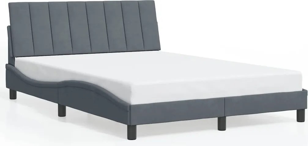 Rám postele bez matrace Hanko tmavě šedá 120 x 200 cm samet 3207838