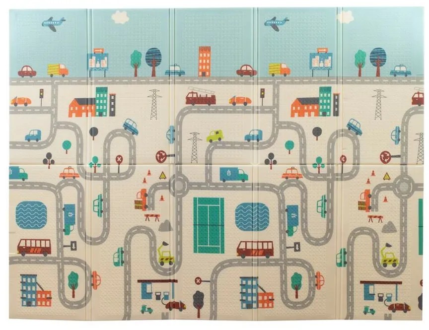 PlayTo Multifunkční hrací podložka Město, 200 x 150 cm