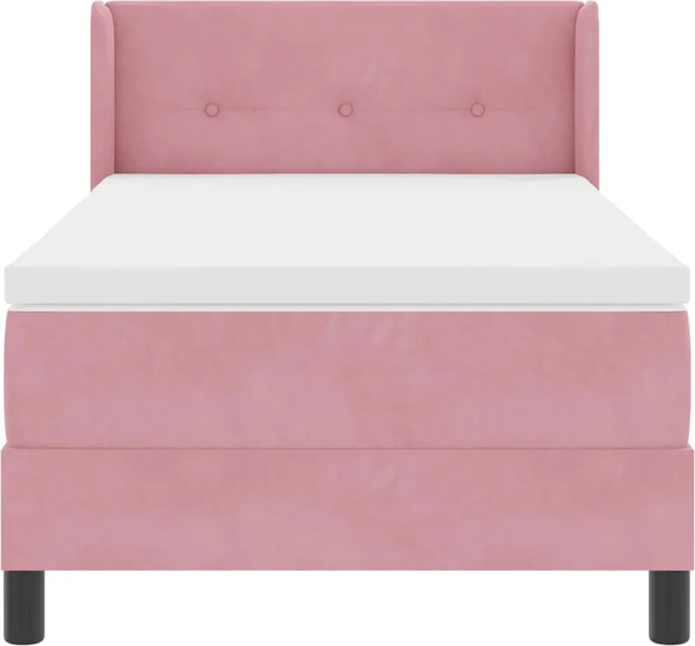 Postel s boxspringem s čelo Růžová 200 x 80 cm samet 3341443