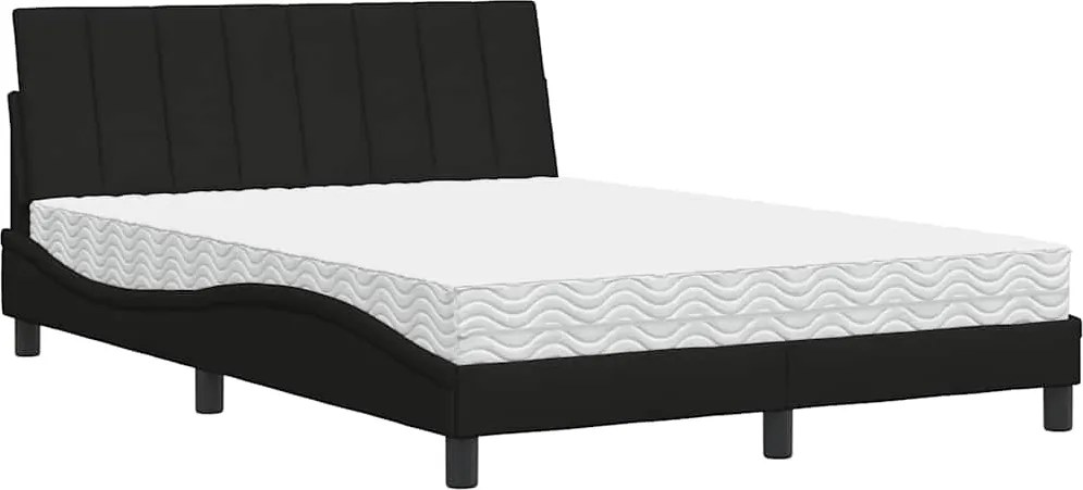 Postel s matrací Hanko černá 140 x 190 cm textil 3310526