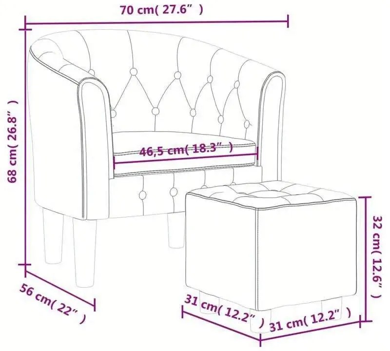 Křeslo klubové, s taburetem, nohy masiv tmavé, látka šedá, NoBi CLUBBY 4