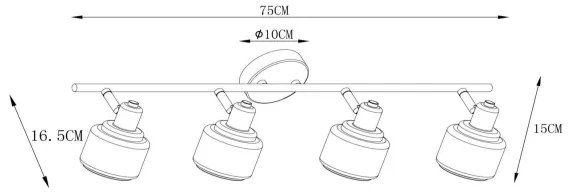Lucide 77979/04/02 - Bodové svítidlo BJORN 4xE14/40W/230V zlatá