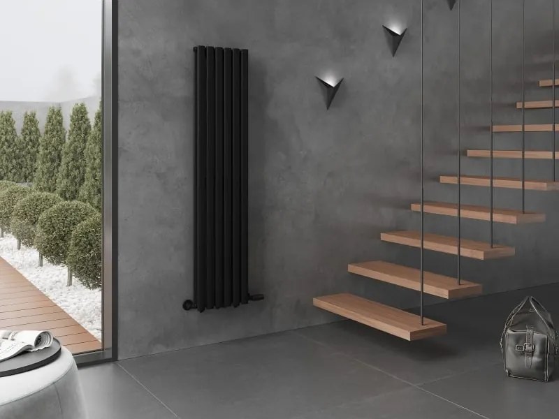 Mexen Dallas dekorativní radiátor 1600 x 360 mm, 1039 W, černý - W214-1600-360-00-70