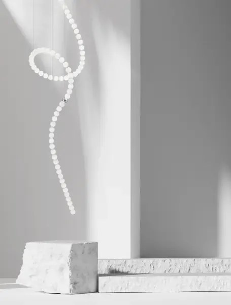 Designový LED lustr Perla 79 chrom