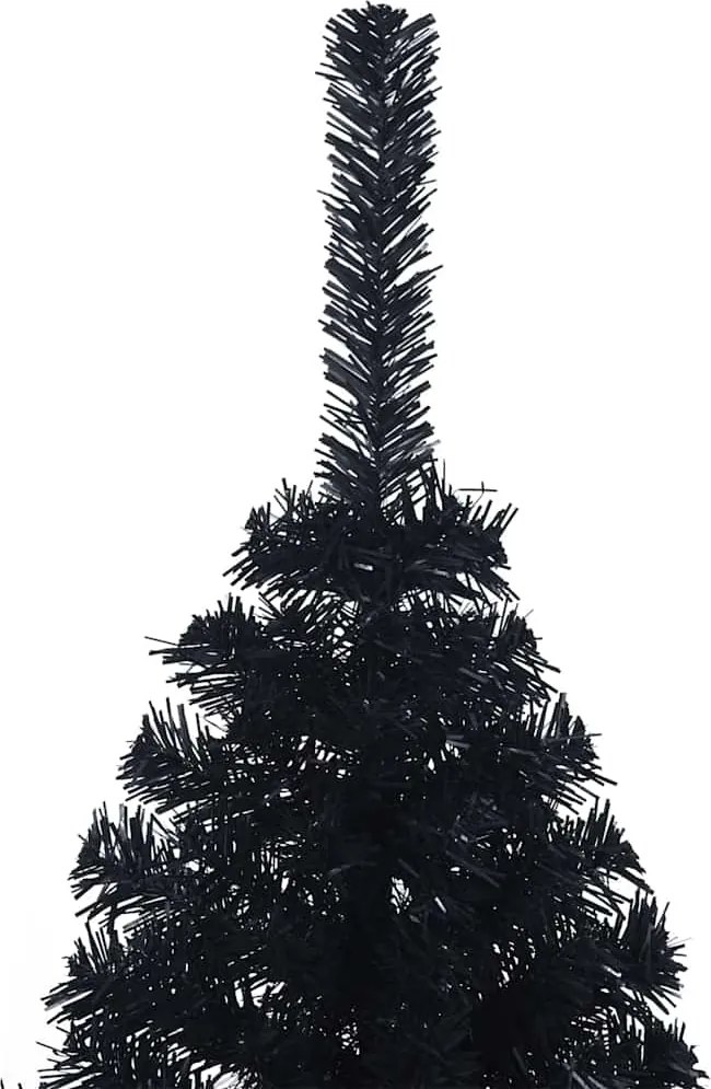 Umělý osvětlený vánoční stromeček Černá 150 cm PVC 3397124