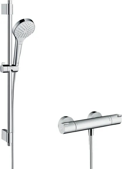 Hansgrohe Croma Select S, sprchová sada Vario s termostatem Ecostat 1001 CL a sprchovou tyčí 72 cm, bílá/chromová, HAN-27833400