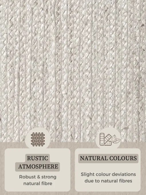 Koberec Hanse Home Jute Braided Rangpur bílý ovál