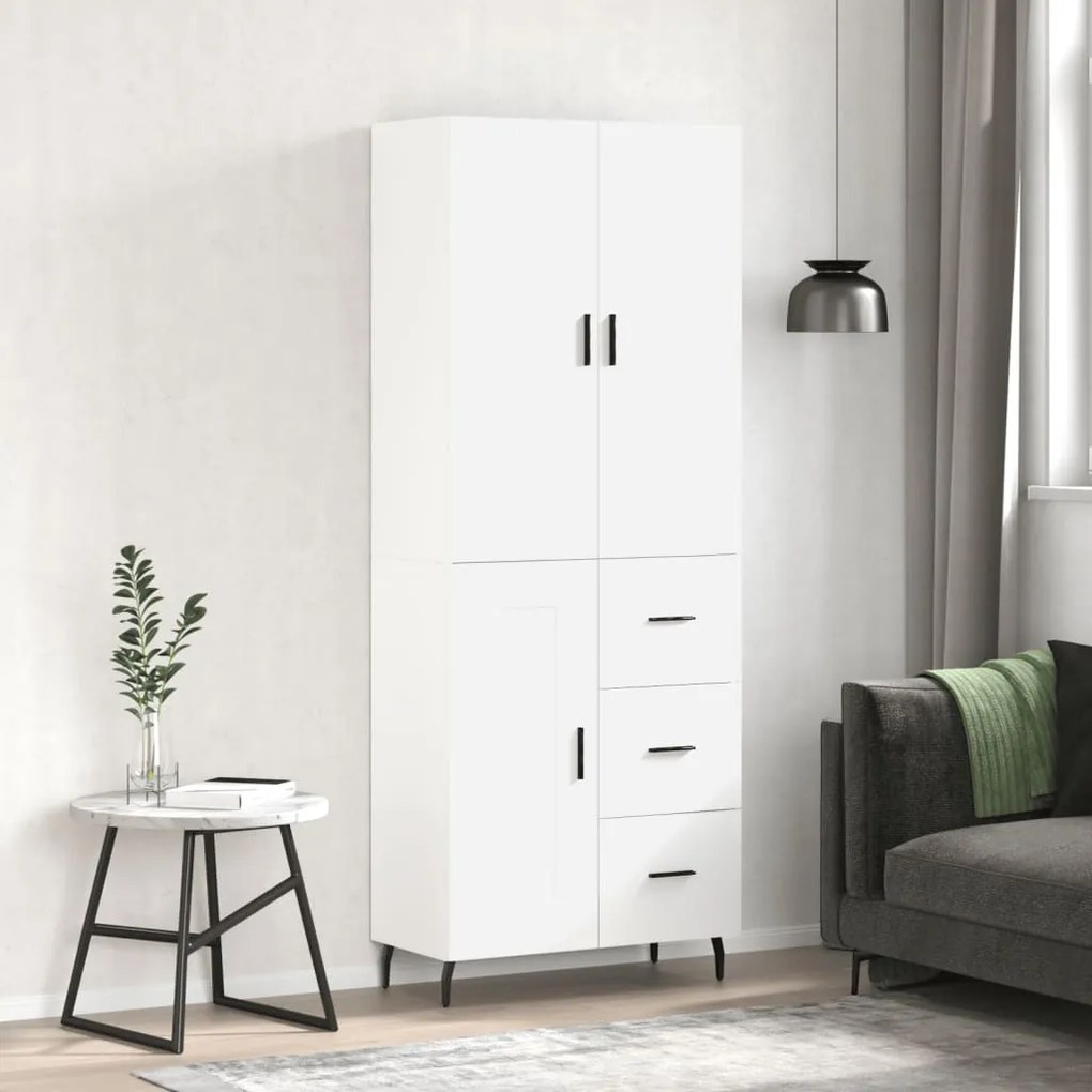 Skříň highboard bílá 69,5 x 34 x 180 cm kompozitní dřevo 3196027