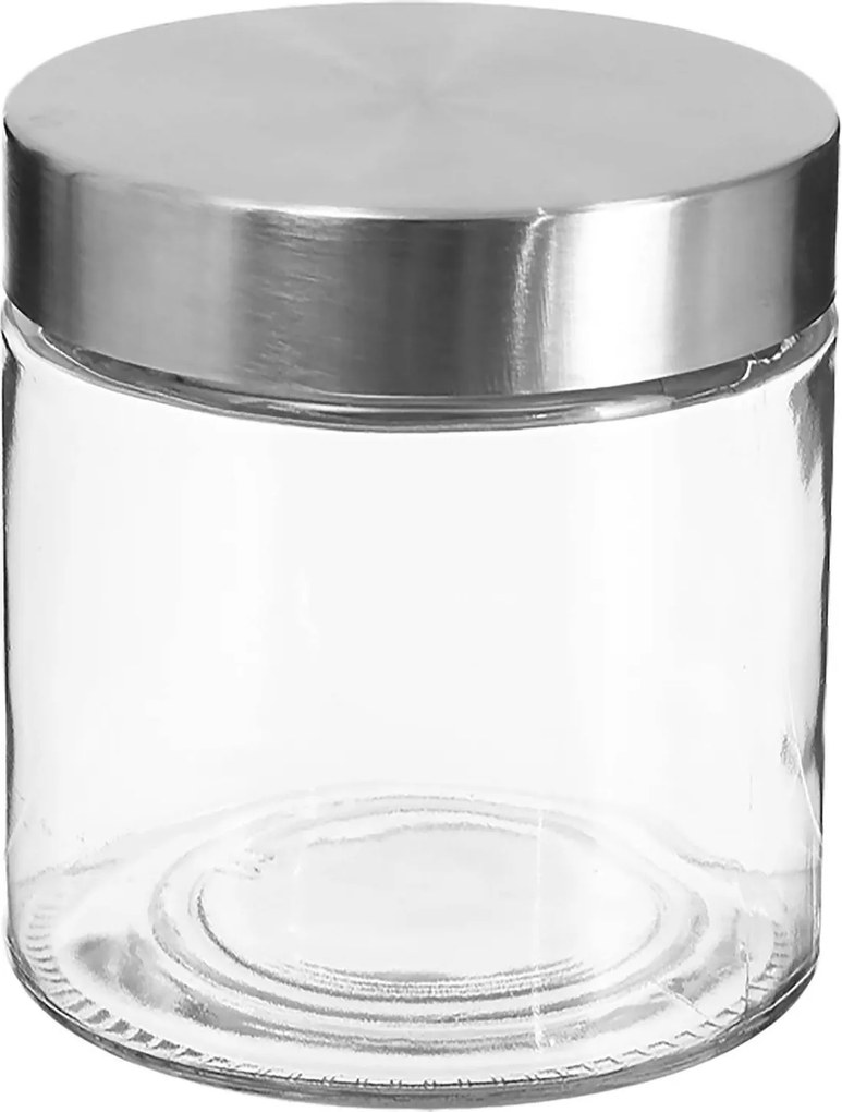Skleněná nádoba na potraviny s víkem z nerezové oceli, 750 ml