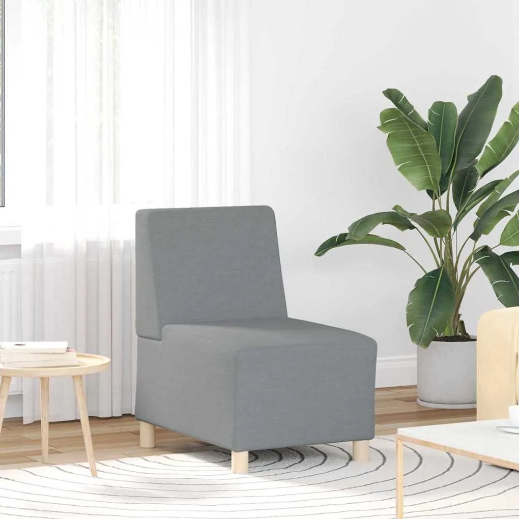 Modulová sedačka bez opěradel 2 ks Světle šedá textil 3399748