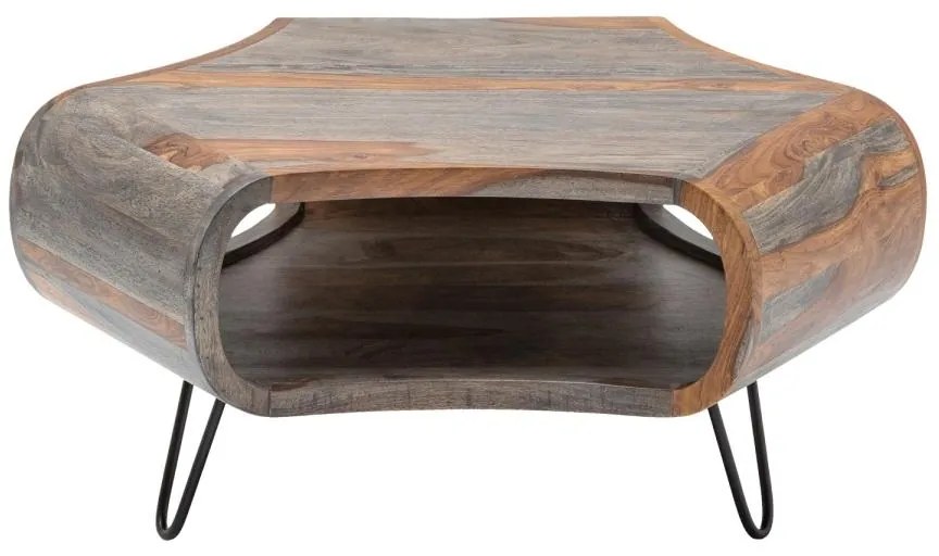Designový konferenční stolek Lorelei, 80 cm, sheesham, šedý