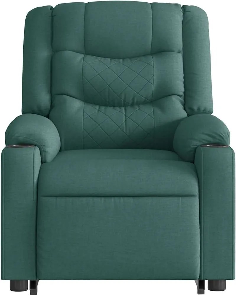 Zvedací polohovací křeslo tmavě zelené textil 3310264