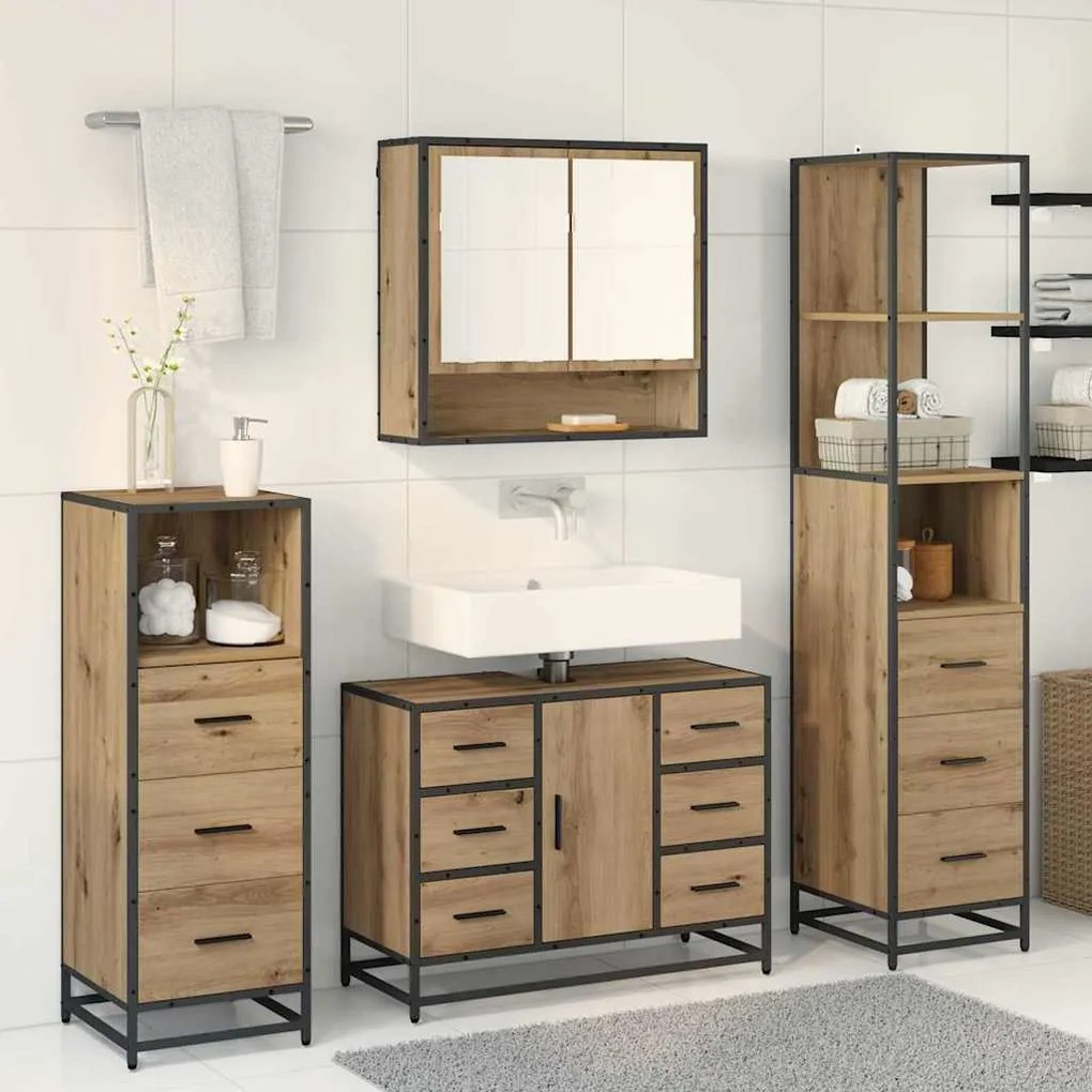 Sada koupelnového nábytku 3 ks Artisanový dub 3402492