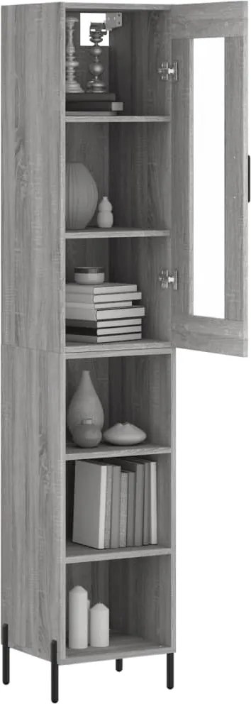Skříň highboard šedá sonoma 34,5 x 34 x 180 cm kompozitní dřevo 3199375