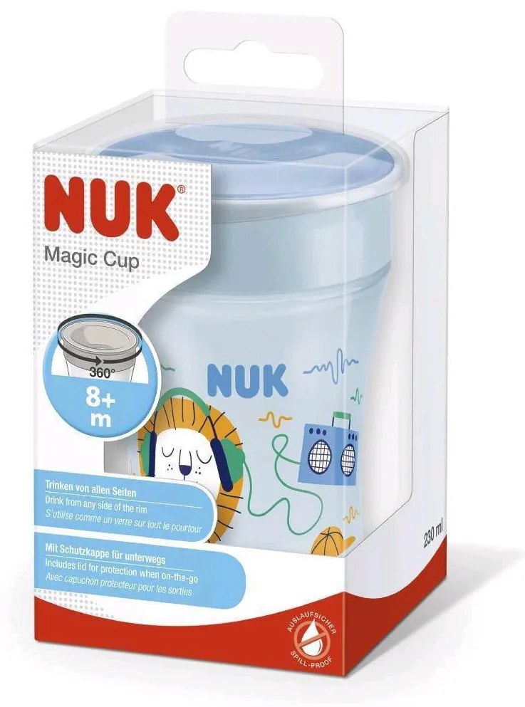 NUK Dětský hrníček Magic s víčkem 360° Červená