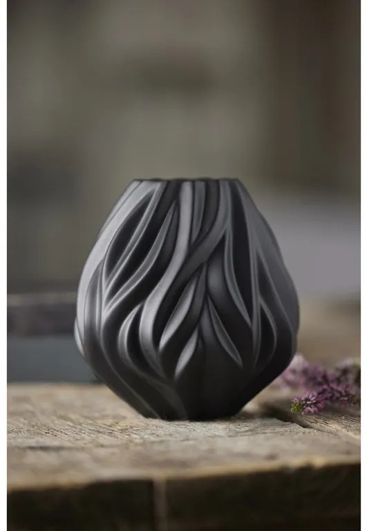 Morsø Porcelánová váza Flame 15 cm Black