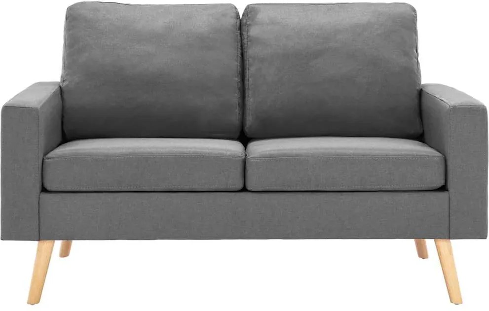 2místná pohovka světle šedá textil 288703
