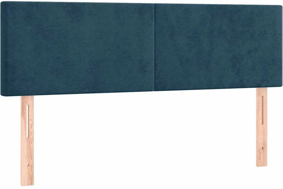 Box spring postel s matrací tmavě modrá 140x190 cm samet 3141183