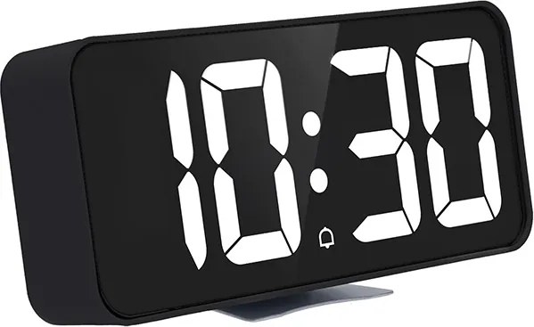SOLIGHT Digitální hodiny s Bluetooth synchronizací, LED displej, teploměr, budík, černé