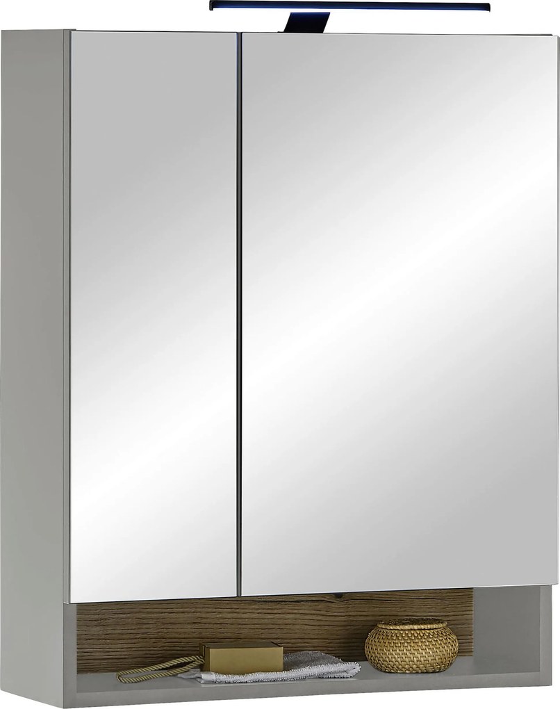 XXXLutz ZRCADLOVÁ SKŘÍŇKA, šedá, 60/75/22 cm Venda - Zrcadlové skříňky - 001279022303
