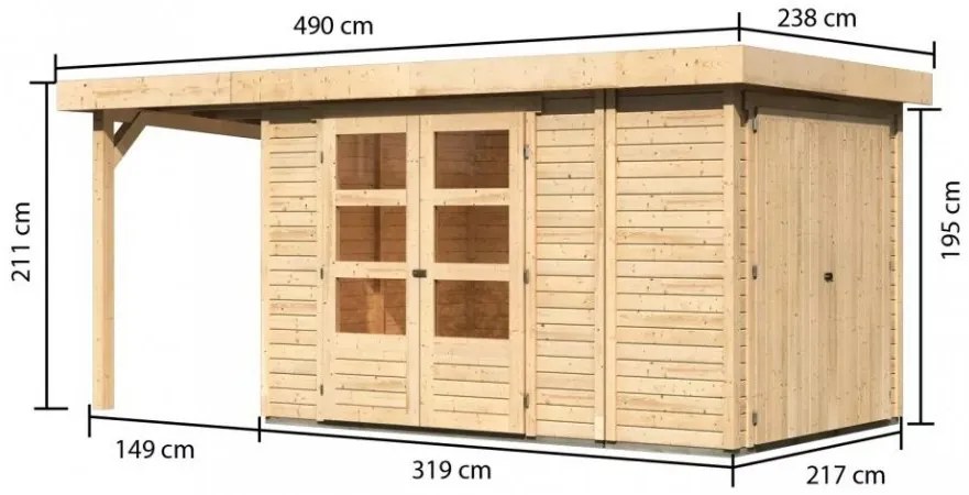 Dřevěný zahradní domek RETOLA 3 Lanitplast 578 cm