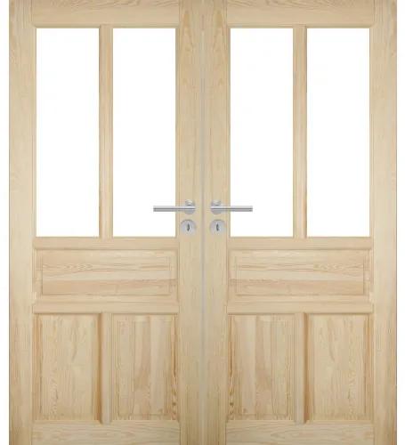 Archo - Dvoukřídlé dřevěné dveře dýhované z borovice Panama 105552