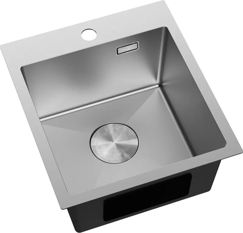 Mexen Solix, 1-komorový nerezový dřez 400 x 450 mm, broušená ocel, 6401401000-01