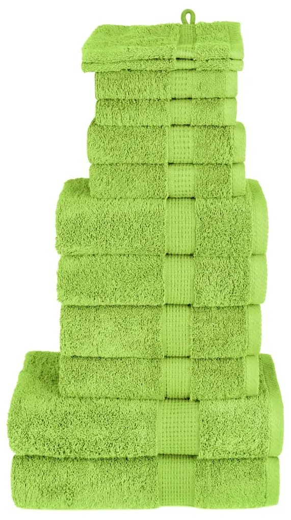 12dílná sada prémiových ručníků SOLUND jablečně zelená 600 g/m² 137585