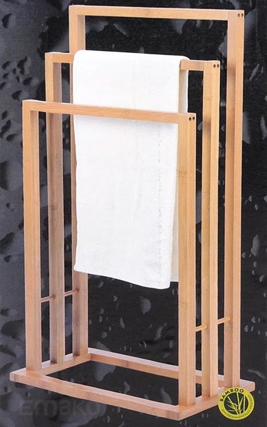 Koupelnový věšák na ručníky BAMBOO, 3 ramenný