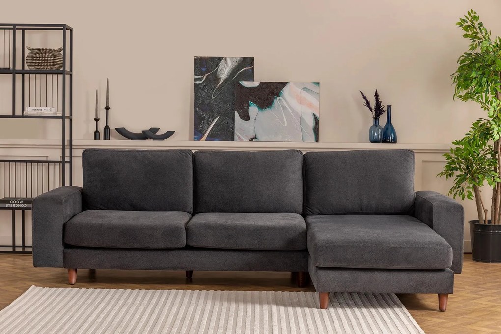 Hanah Home Rohová pohovka BERLIN pravá antracitová