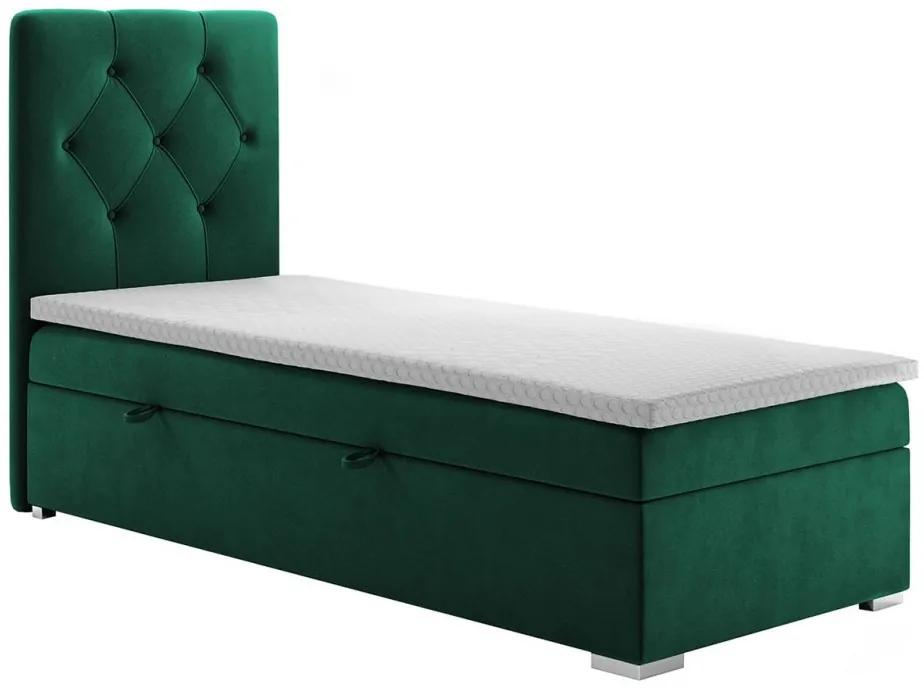 Luxusní jednolůžková postel CULI Modrá 90x200 cm Pravá