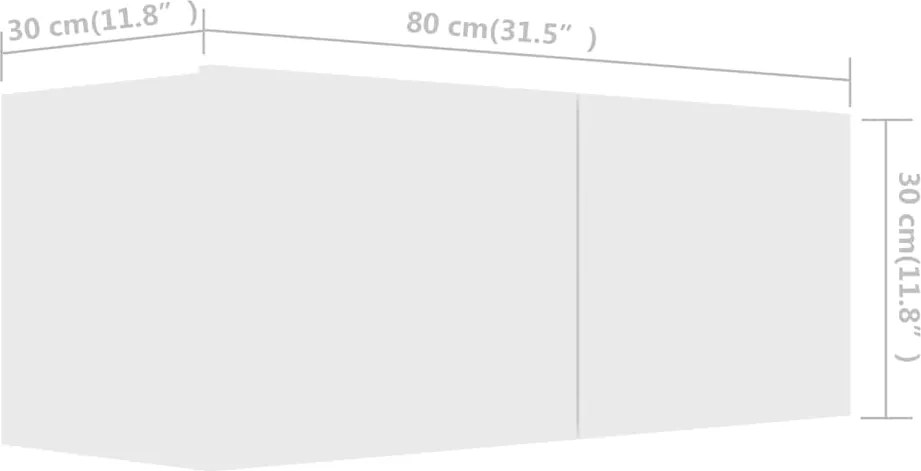 TV skříňky 4 ks bílé 80 x 30 x 30 cm kompozitní dřevo 3074451