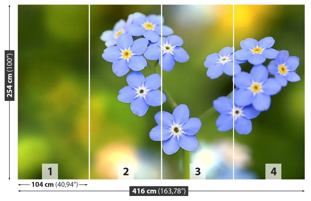 Fototapeta Forget-me-nots Srdce 104x70