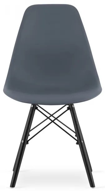 Set tří jídelních židlí OSAKA tmavě šedá (černé nohy) 3ks