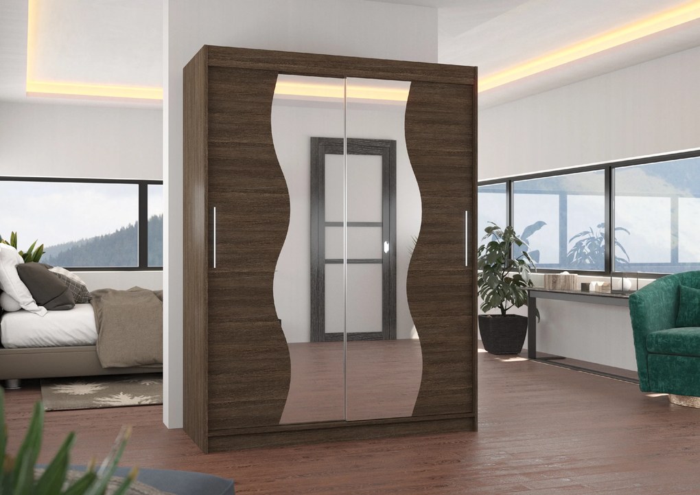 ADRK Furniture Skříň posuvná se zrcadlem RENZO 150 ADRK-SW-REN-CH-150