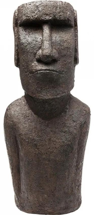 Kare Design Hnědá soška Hlava Moai Velikonoční Ostrovy 80 cm