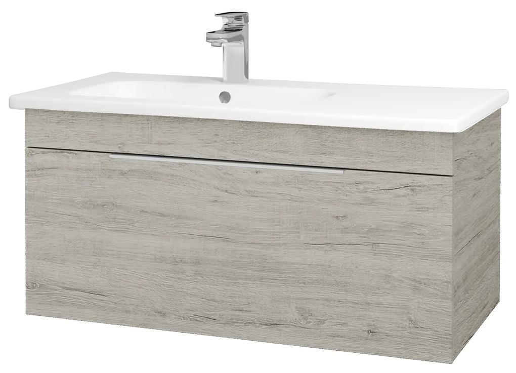 Dřevojas Koupelnová skříň ASTON SZZ 90 Varianta: N01 Bílá lesk / Úchytka T03 / D16 Beton tmavý